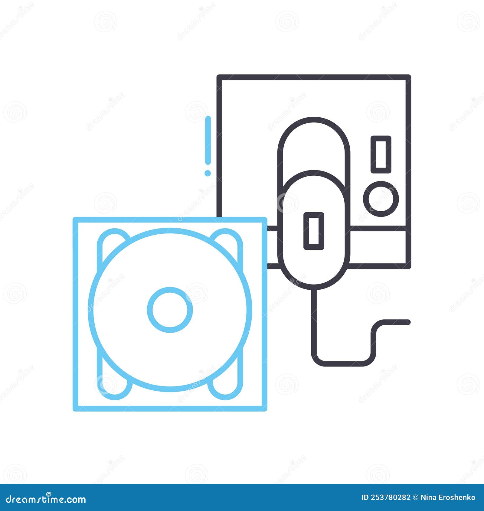 Cd Game Line Icon, Outline Symbol, Vector Illustration, Concept Sign ...