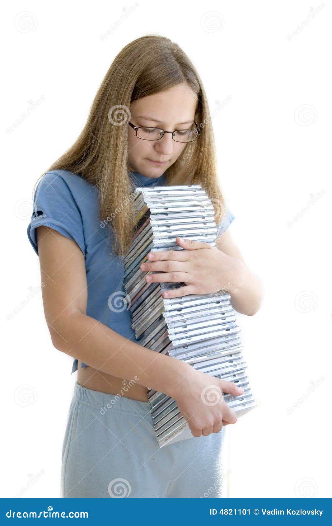 Cd Girl Stock Image Image Of Caucasian Enjoy Happy 4821101