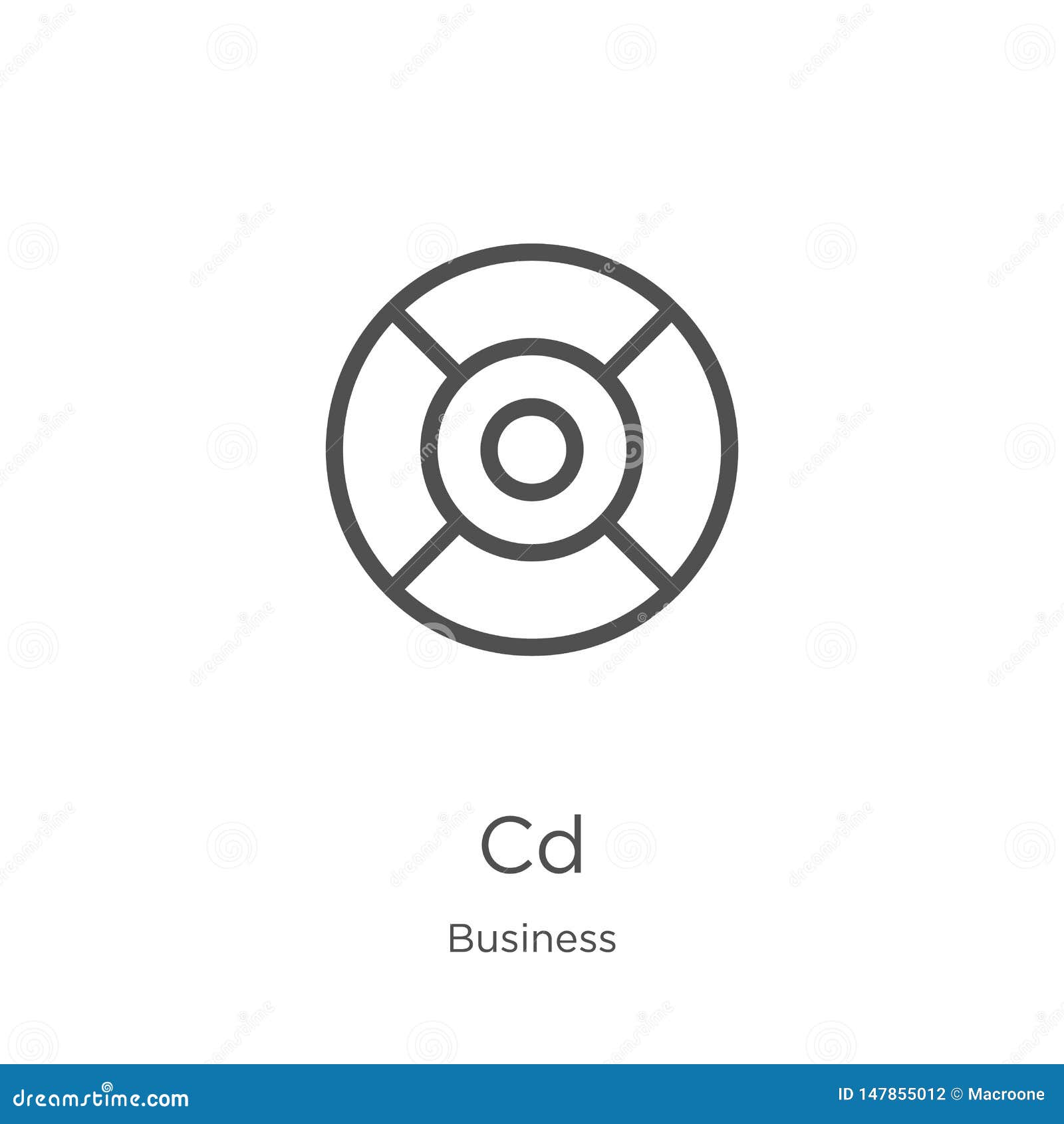 Cd Icon Vector from Business Collection. Thin Line Cd Outline Icon ...