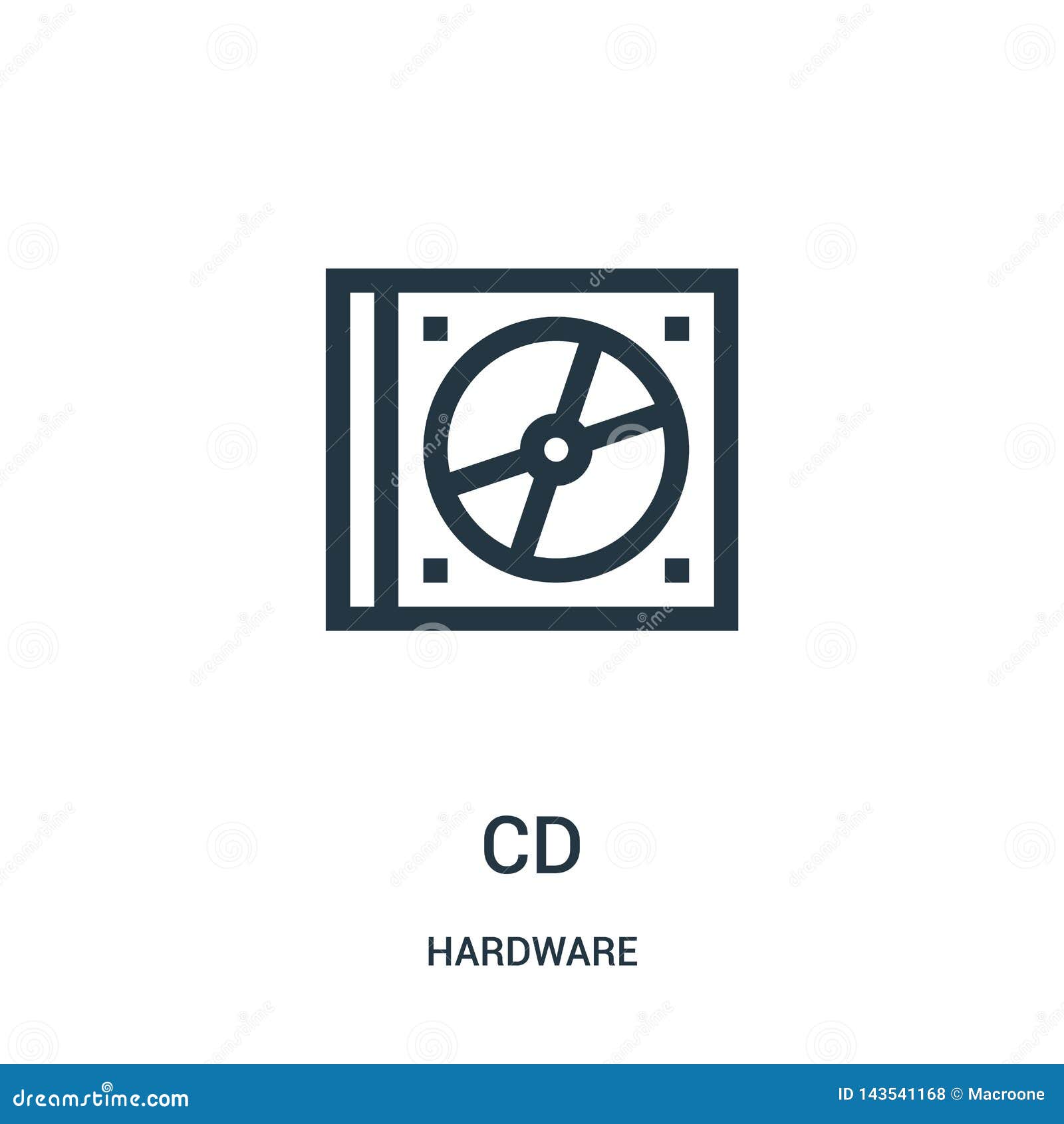 Cd Icon Vector from Hardware Collection. Thin Line Cd Outline Icon ...