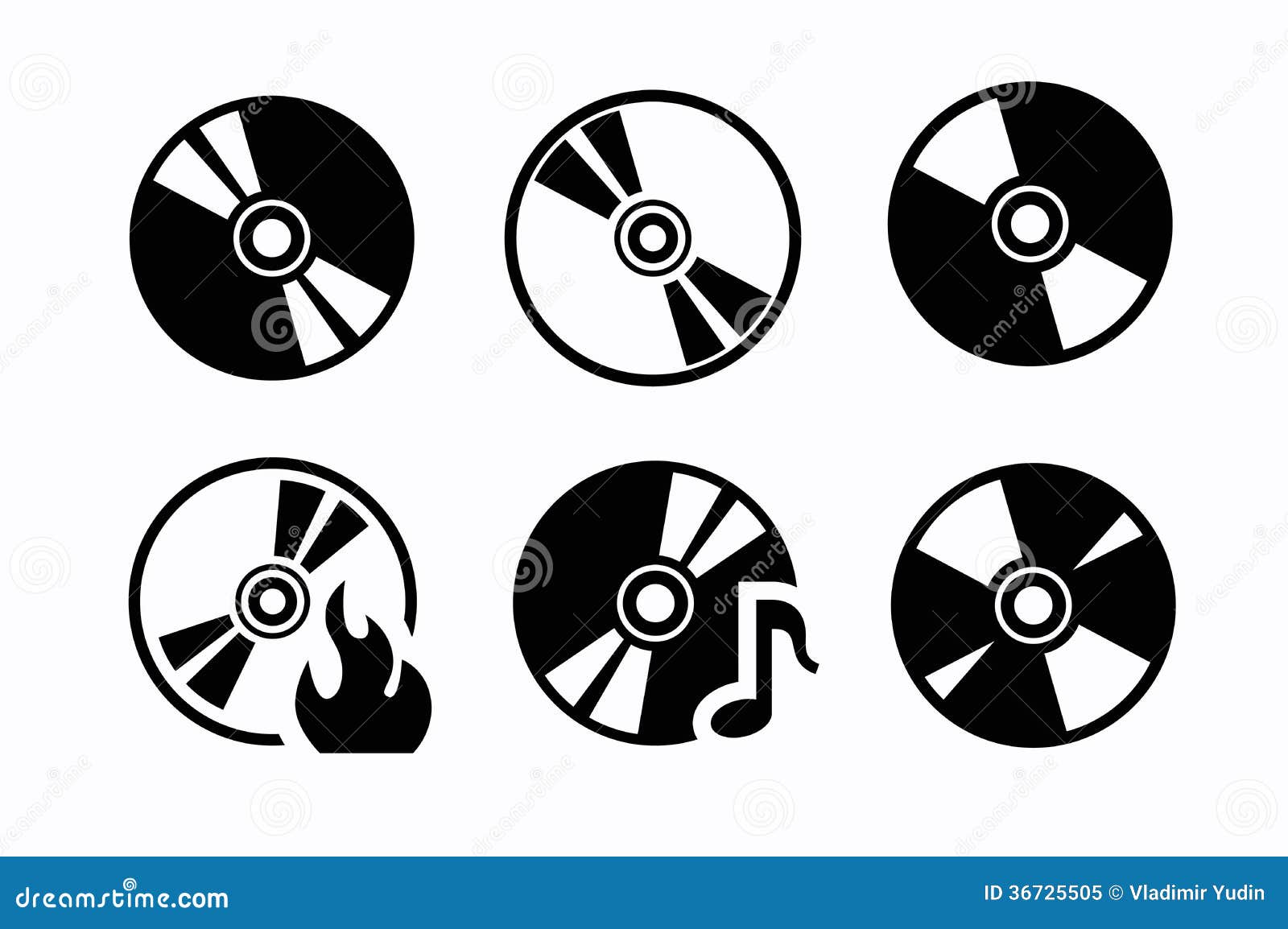 CD icons stock illustration. Illustration of video, audio - 36725505