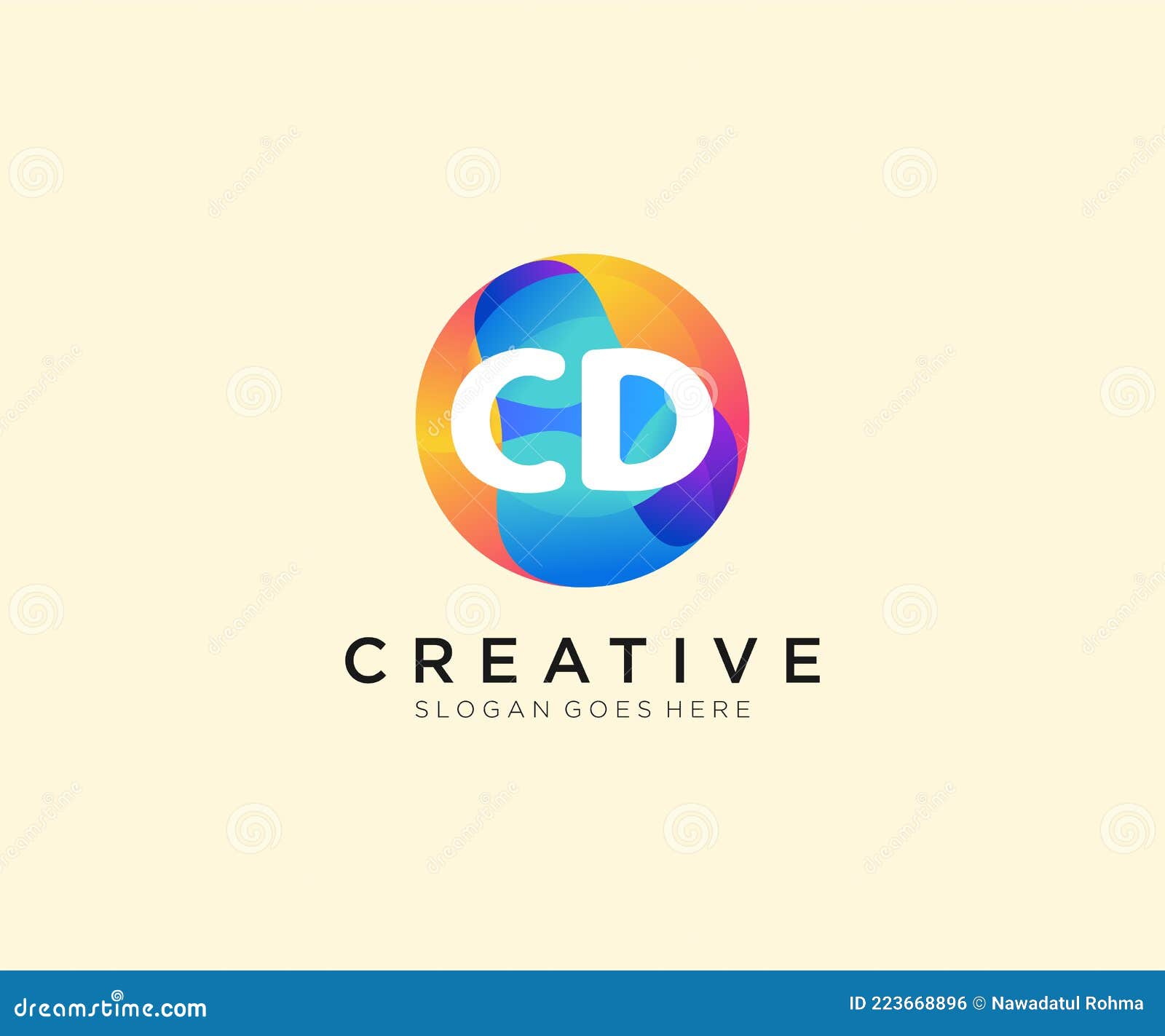 CD Initial Logo with Colorful Circle Template Vector Stock Vector ...