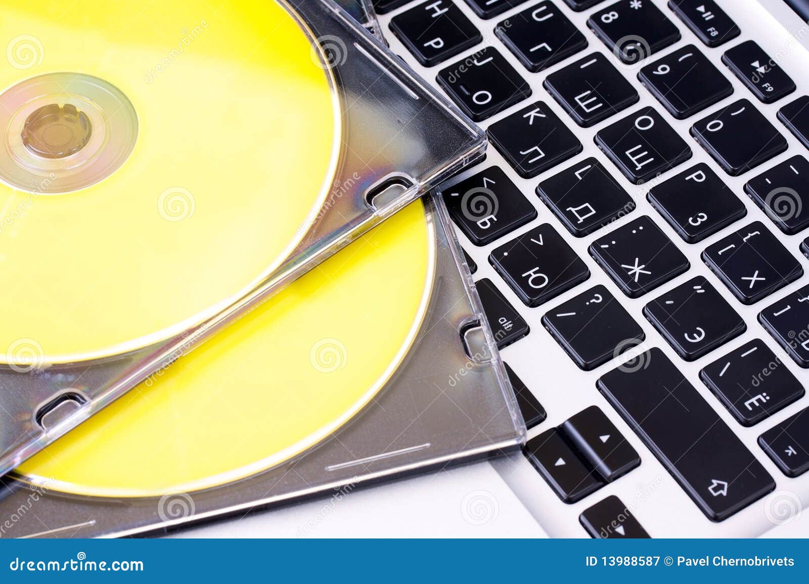 Cd on laptop stock image. Image of computer, computing - 13988587