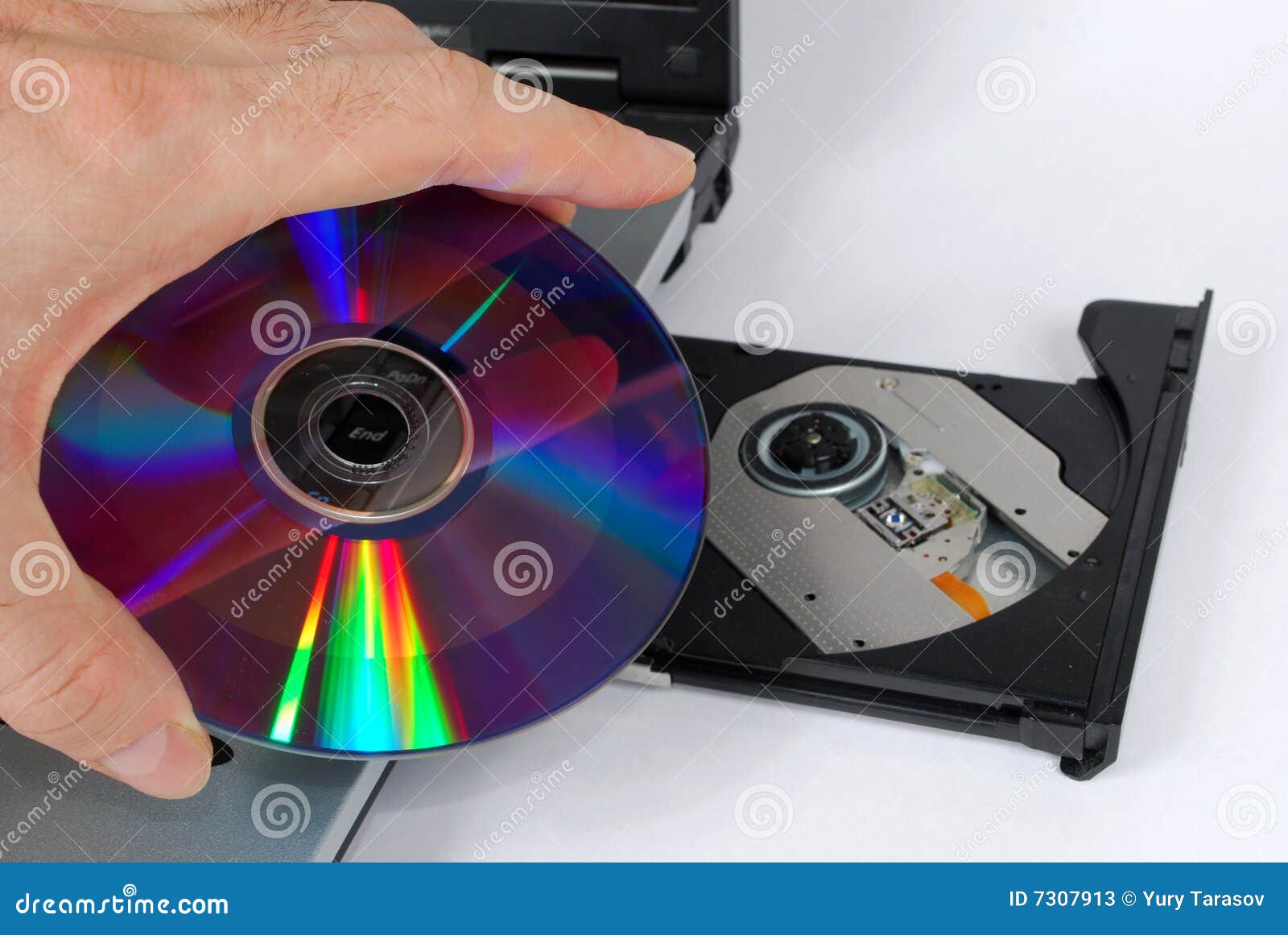 Cd on laptop stock image. Image of computing, notebook - 7307913