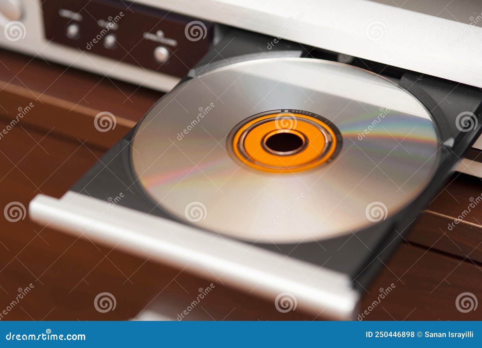 A Cd in the Loading Draw of a Compact Disk Player Separate Stock Photo ...