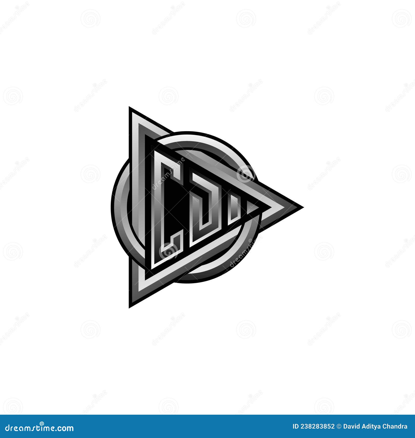 CD Logo Letter Triangle and Circle Rounded Stock Vector - Illustration ...