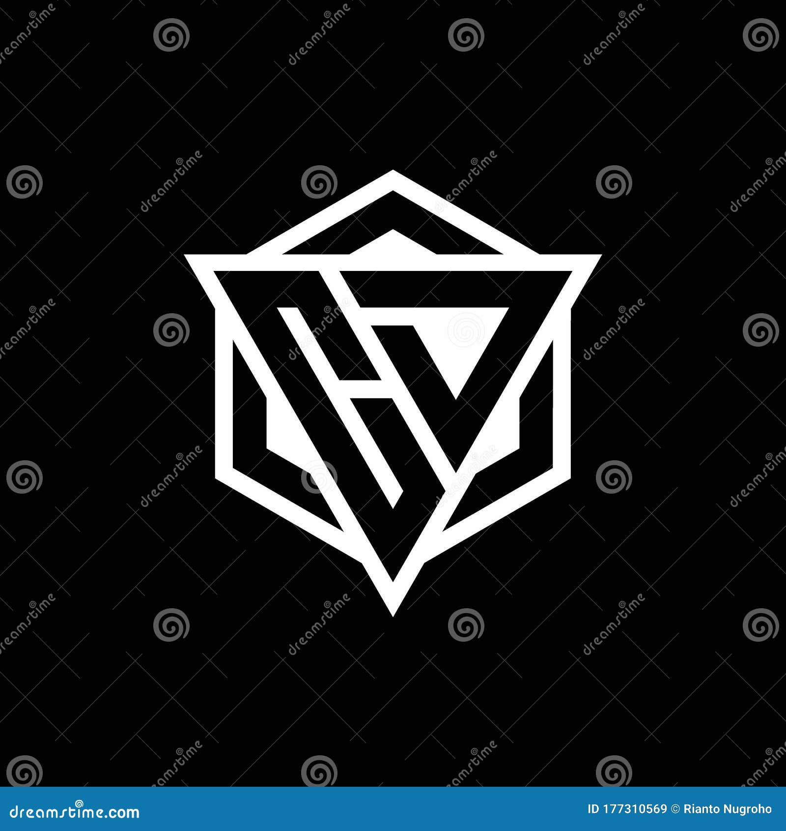 CD Logo Monogram with Triangle and Hexagon Shape Combination Stock ...