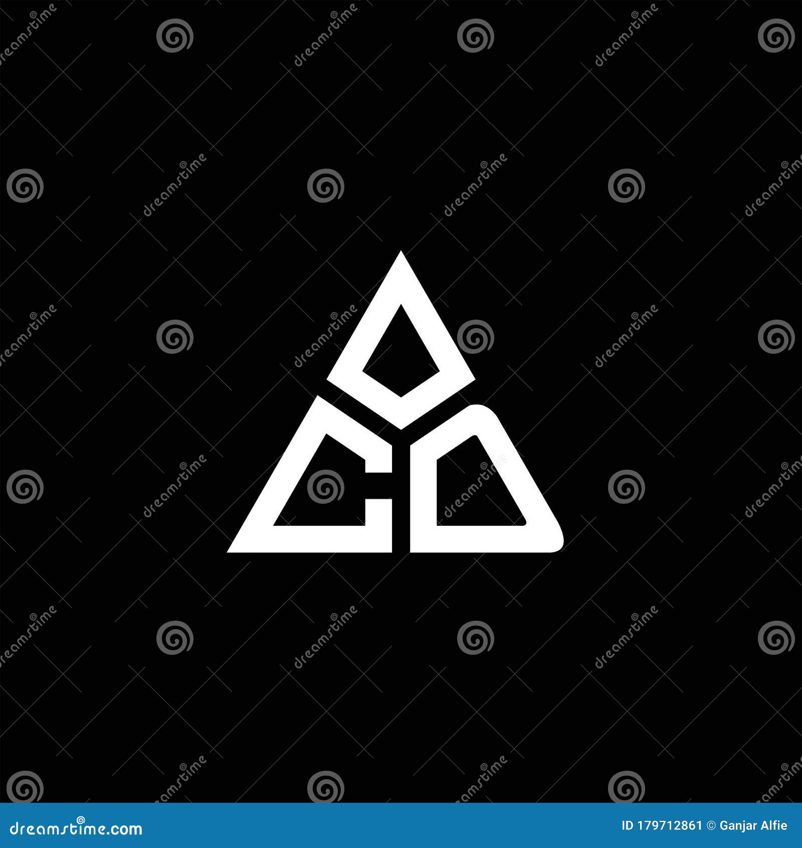 CD Monogram Logo with 3 Pieces Shape Isolated on Triangle Stock Vector ...