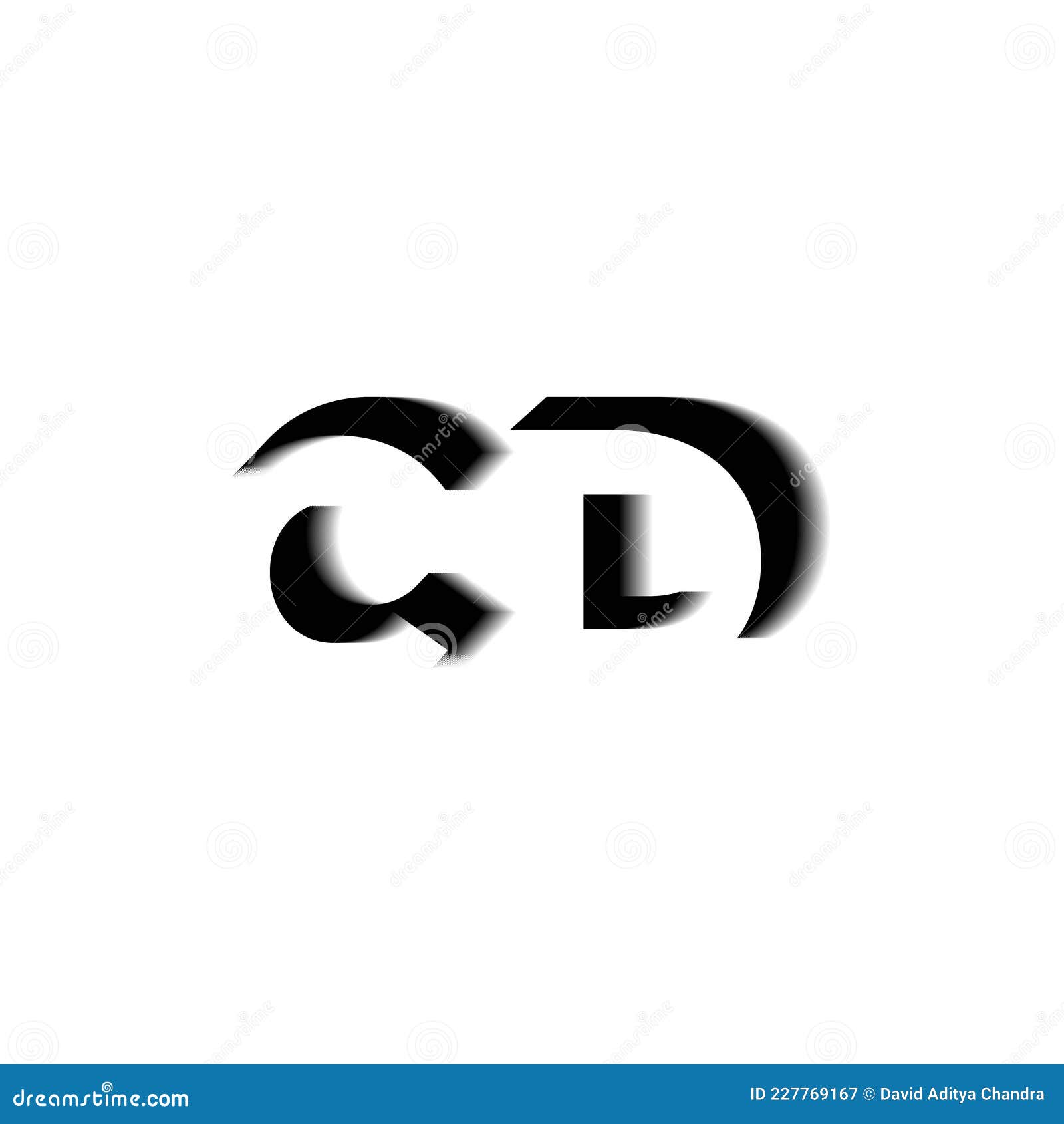 CD Monogram Shadow Shape Style Stock Vector - Illustration of corporate ...