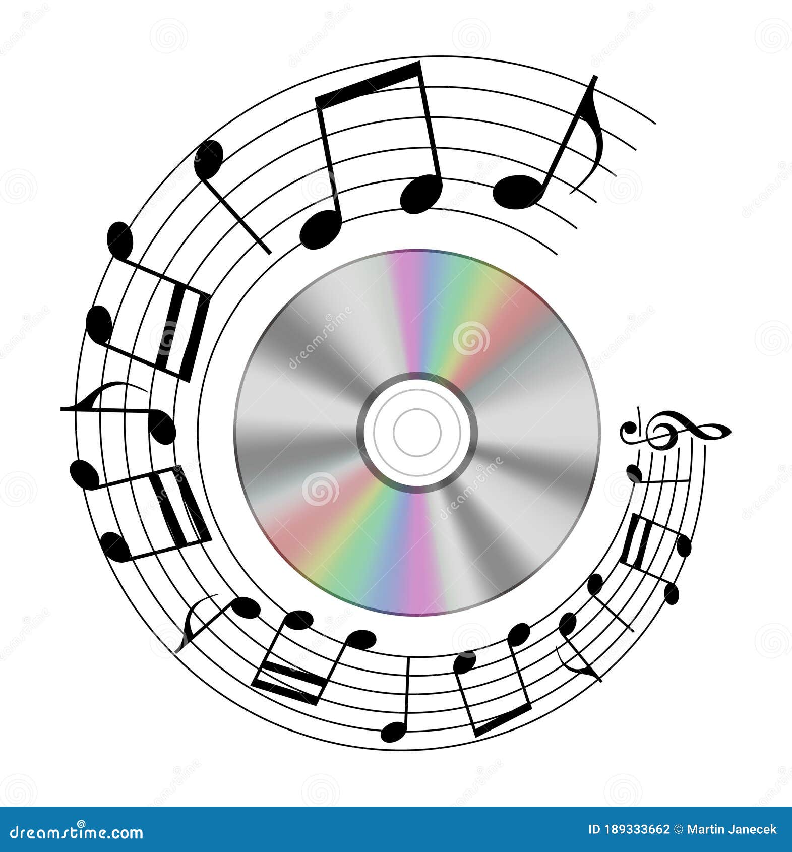Cd with a note record stock illustration. Illustration of rock - 189333662