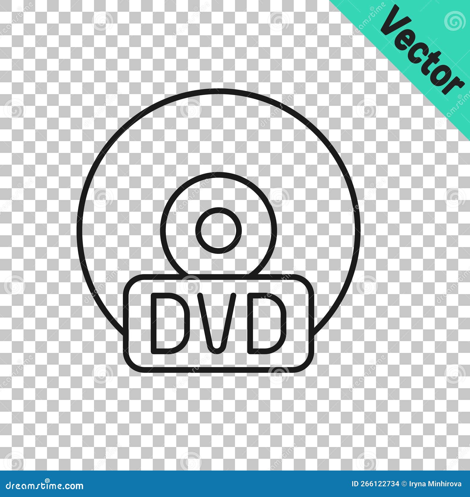 CD Oder DVD-Symbol in Schwarzer Linie Isoliert Auf Transparentem ...