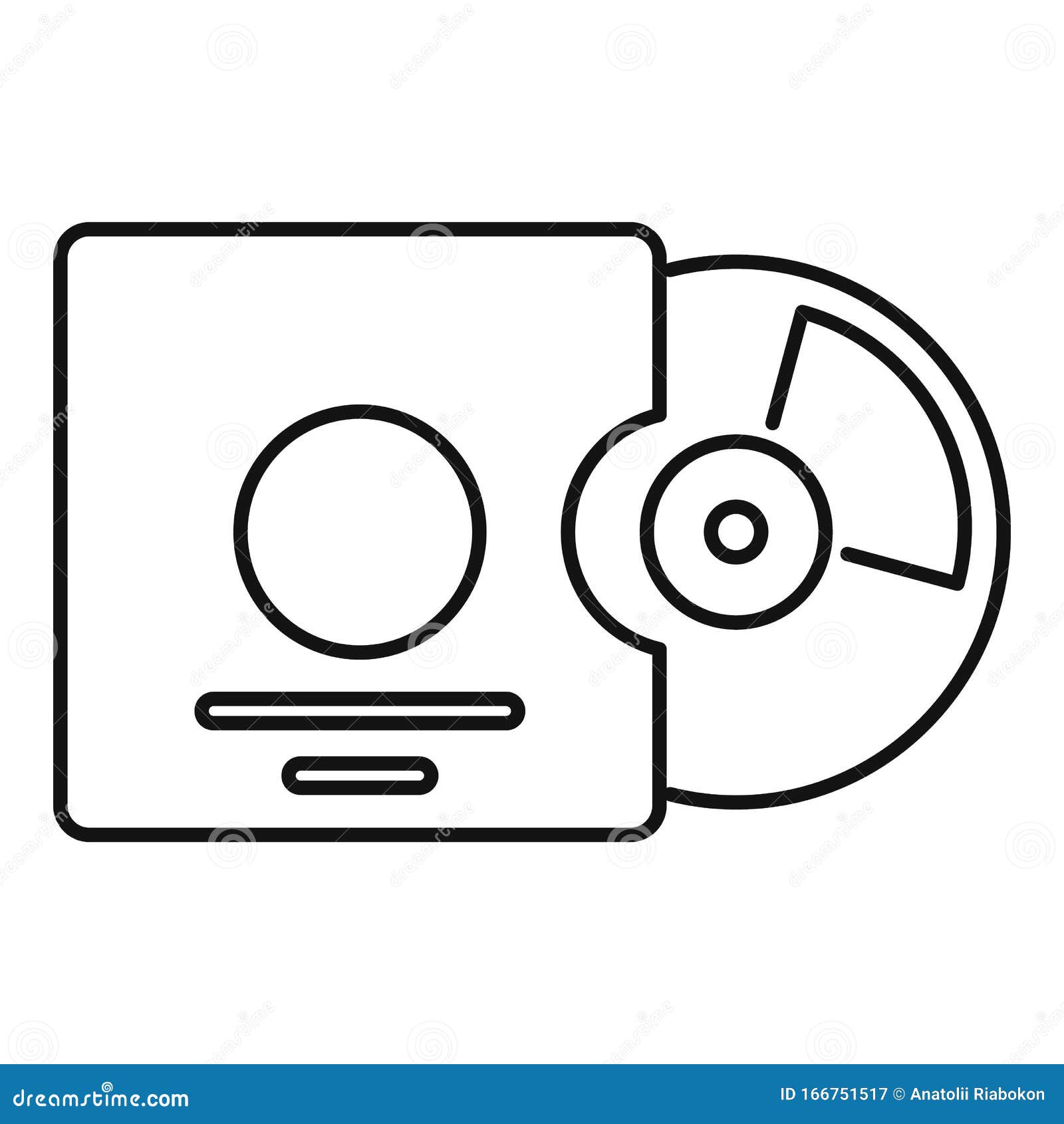 Cd Package Icon, Outline Style Stock Vector - Illustration of music ...