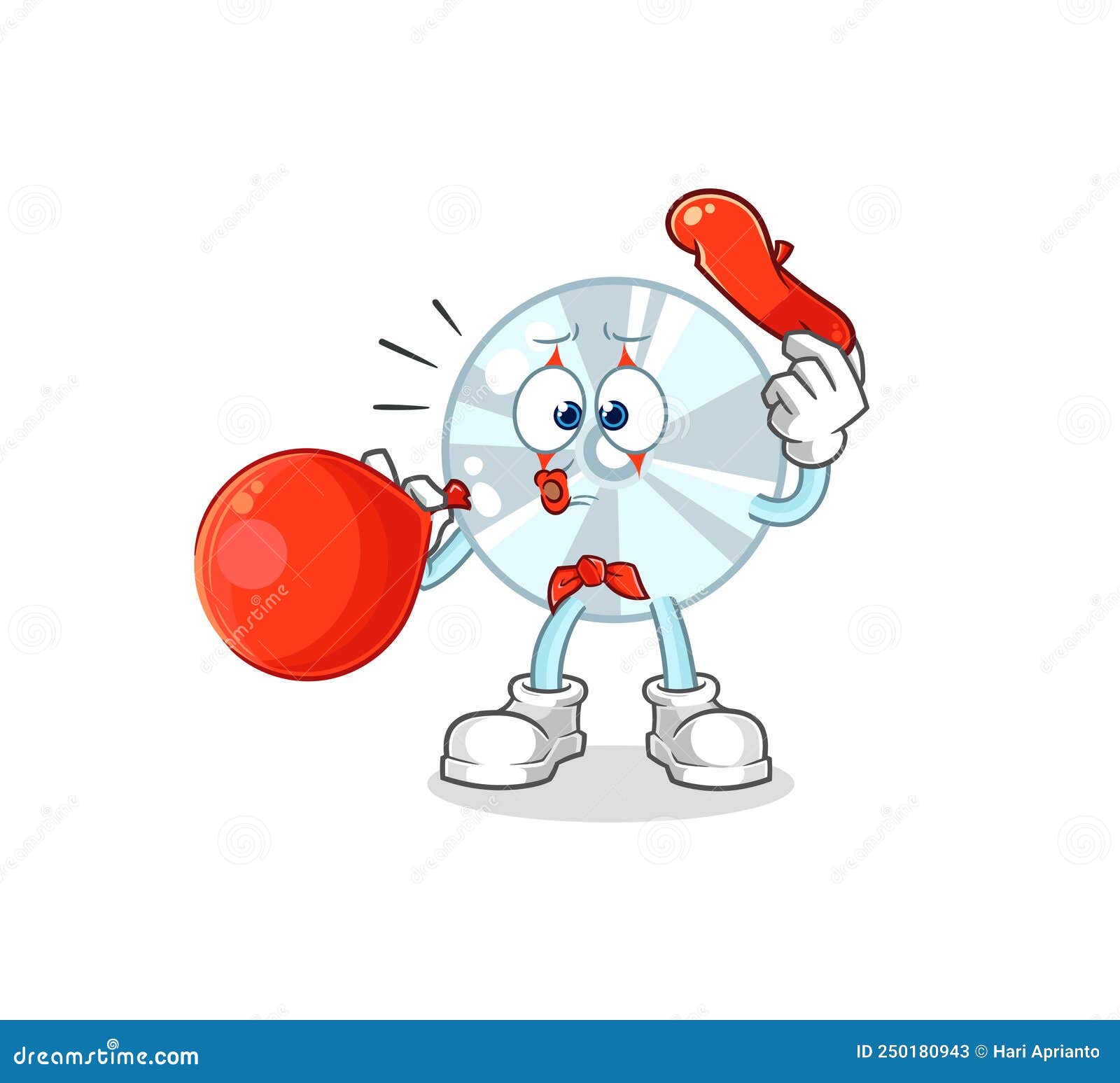 Pantomime Boy With The 1 Balloon Number And Text Vector Illustration ...