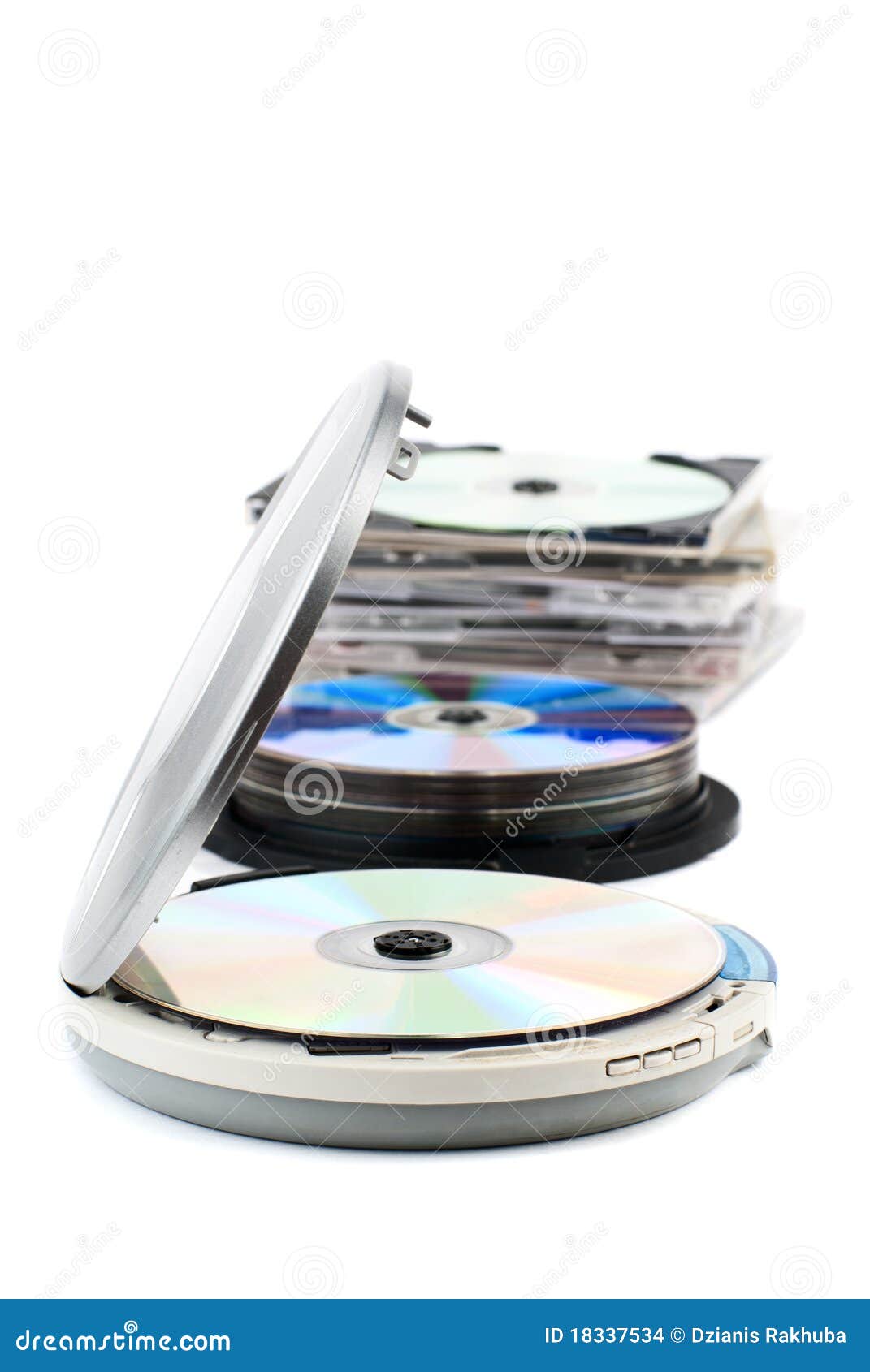 CD-Player and CDs. stock photo. Image of song, disc, sound - 18337534