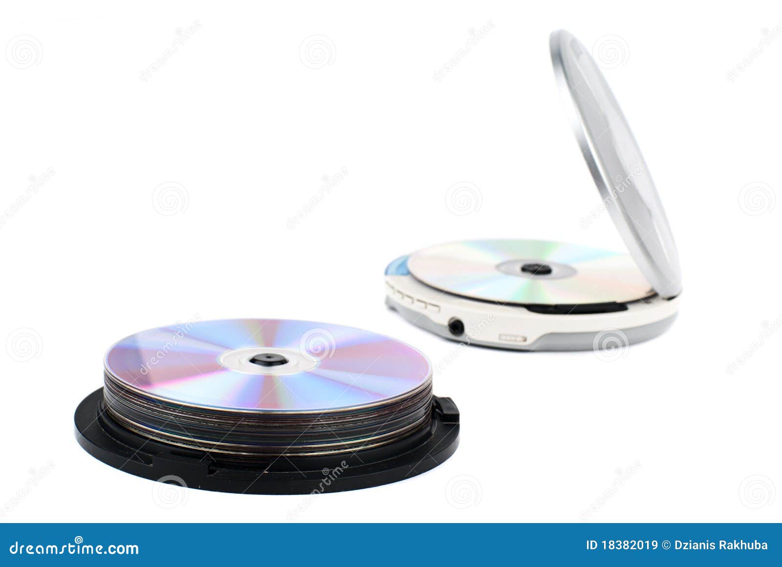 Cd-player and CDs. stock image. Image of modern, sound - 18382019