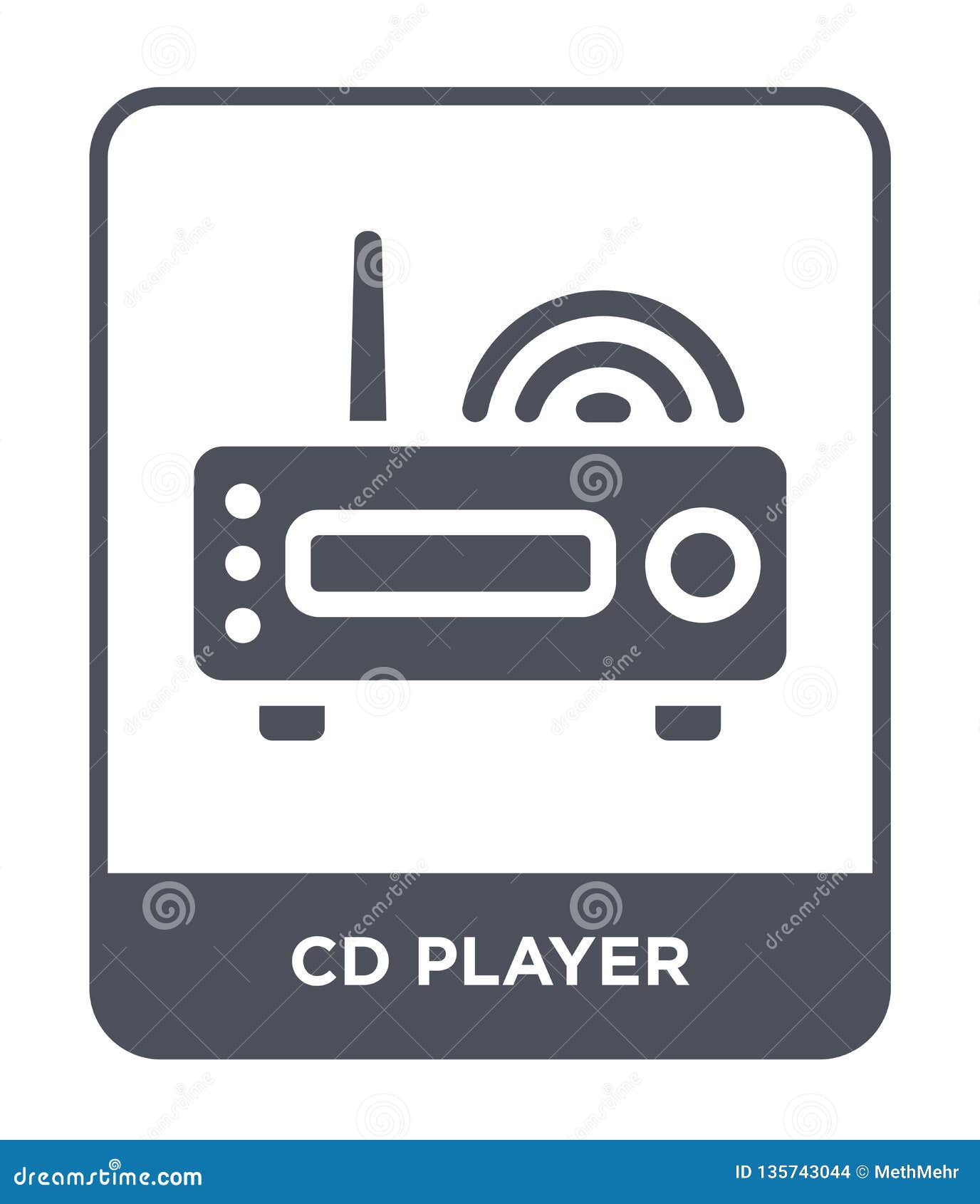 Cd Player Icon in Trendy Design Style. Cd Player Icon Isolated on White ...