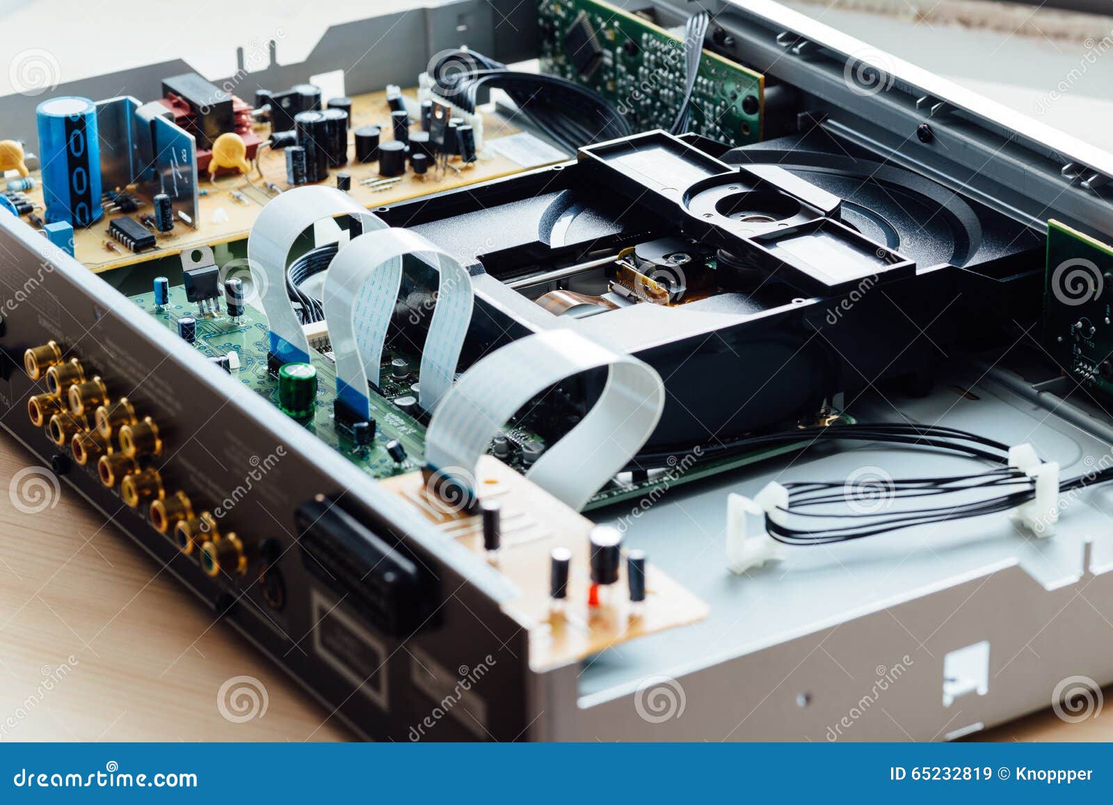 Cd player inside stock image. Image of optical, green - 65232819