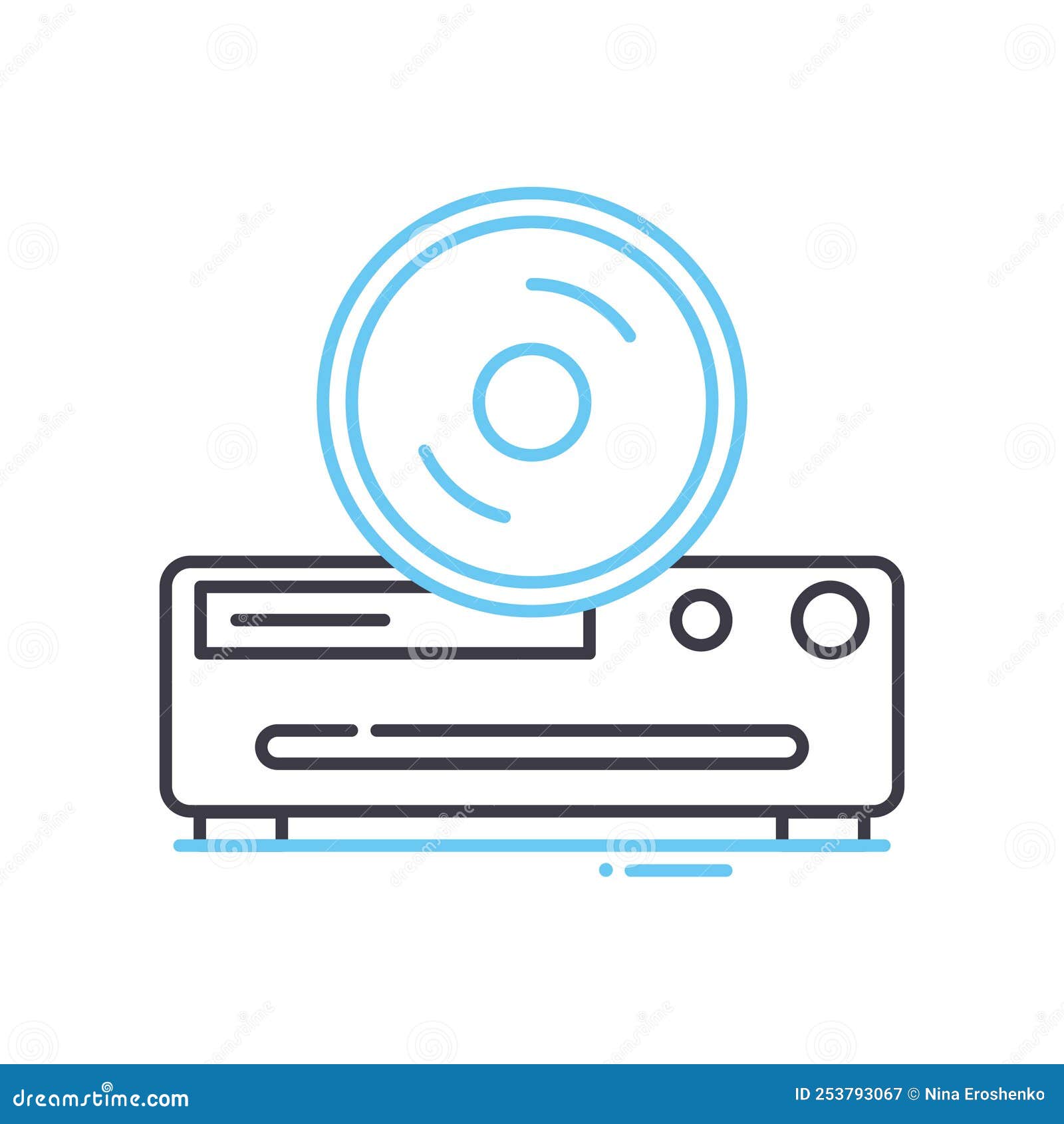 Cd Player Line Icon, Outline Symbol, Vector Illustration, Concept Sign ...