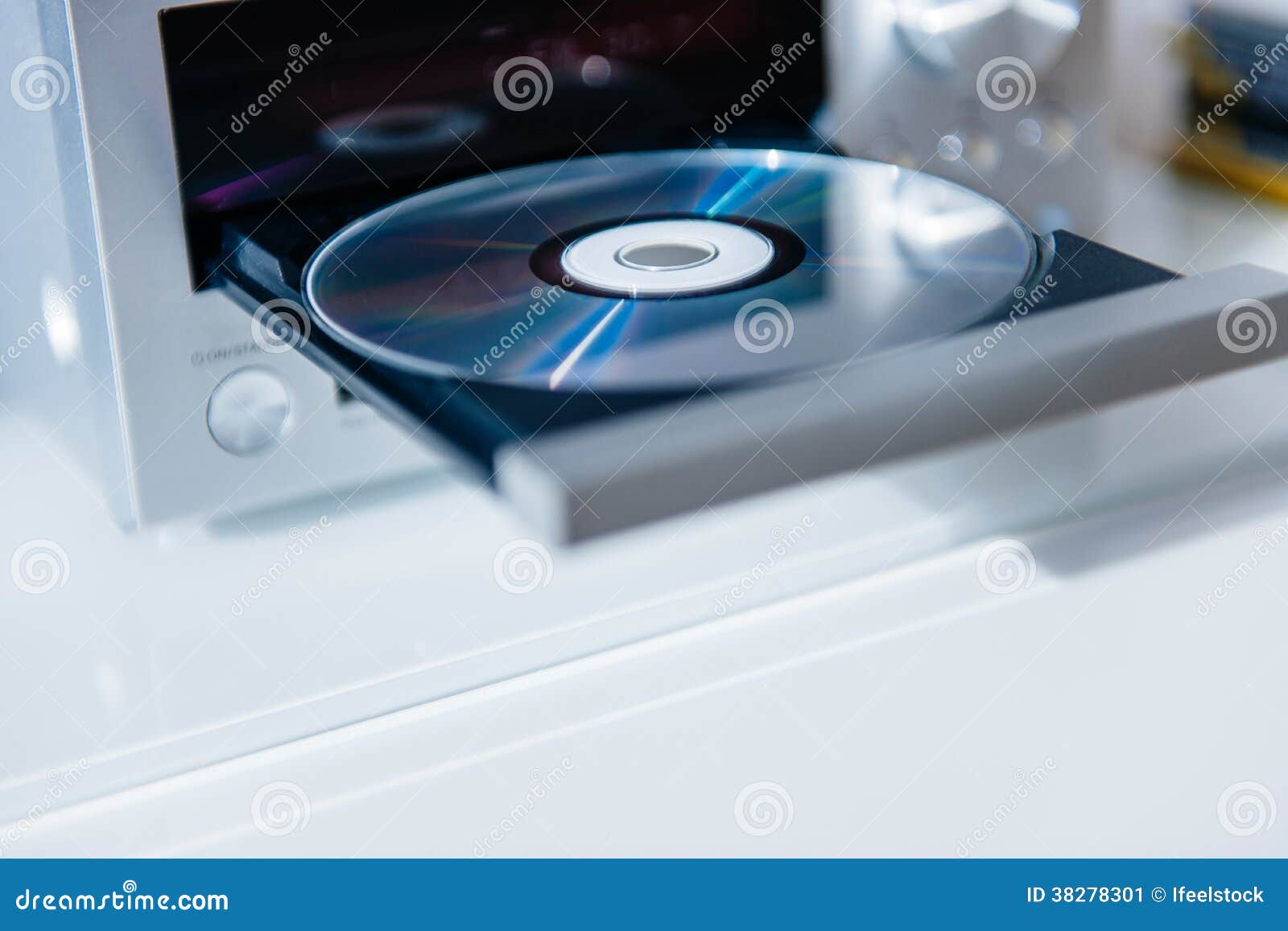 CD Player with Open Tray and Disc Inside Stock Image - Image of media ...