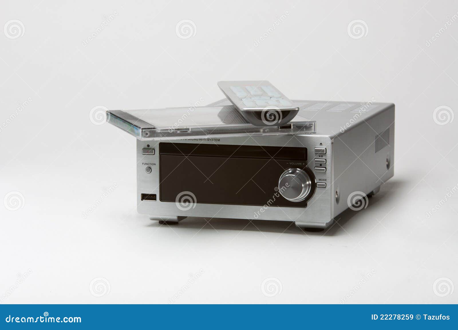 CD player and remote stock image. Image of design, music - 22278259