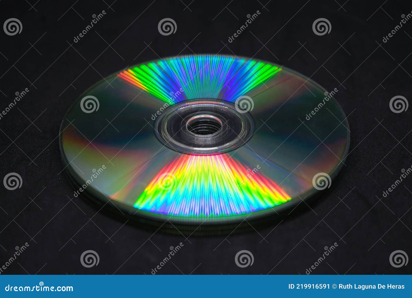 A Cd Rom on Black. Banner Copy Space Stock Image - Image of reflections ...