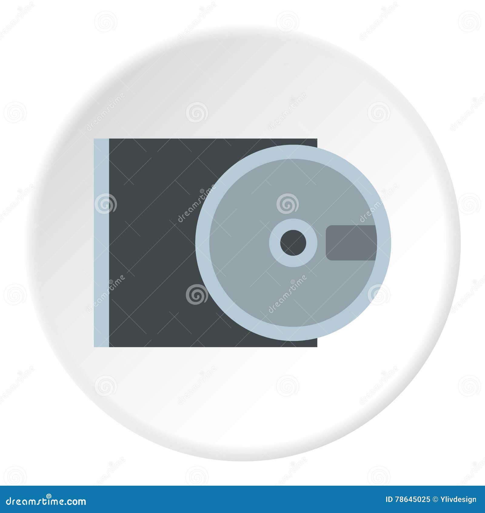 CD Rom and Disk Icon, Flat Style Stock Vector - Illustration of flat ...