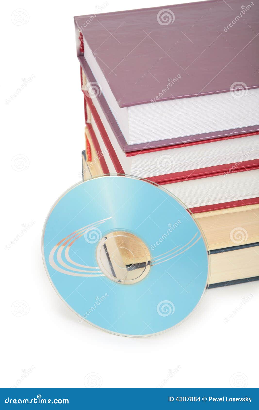 Cd-rom Disk and Pile of Books Stock Photo - Image of reading, storage ...