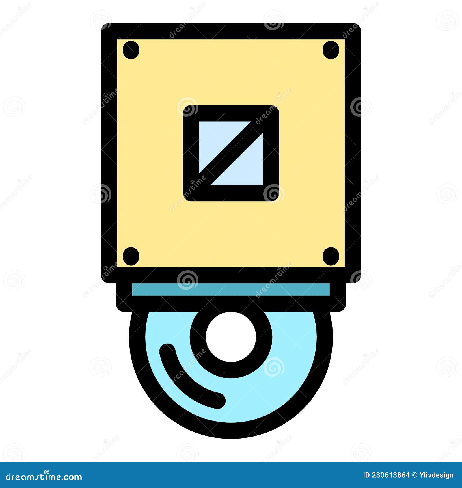 Cd Rom Icon Color Outline Vector Stock Illustration - Illustration of ...