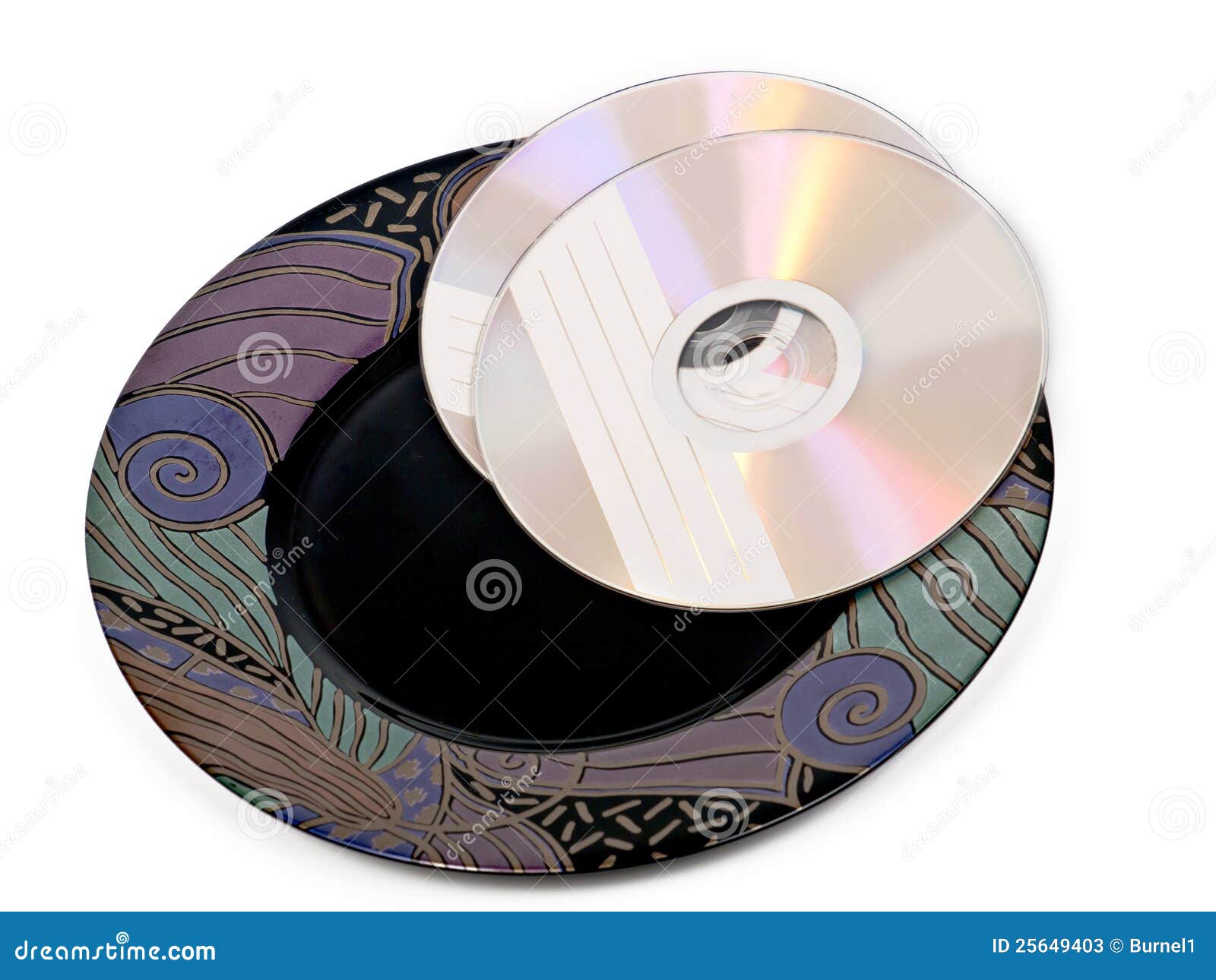 Cd-rom on plate stock image. Image of service, technology - 25649403