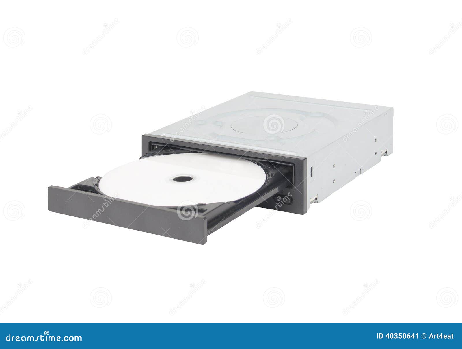 CD-ROM Reader Box Open on a White Background. Stock Image - Image of ...