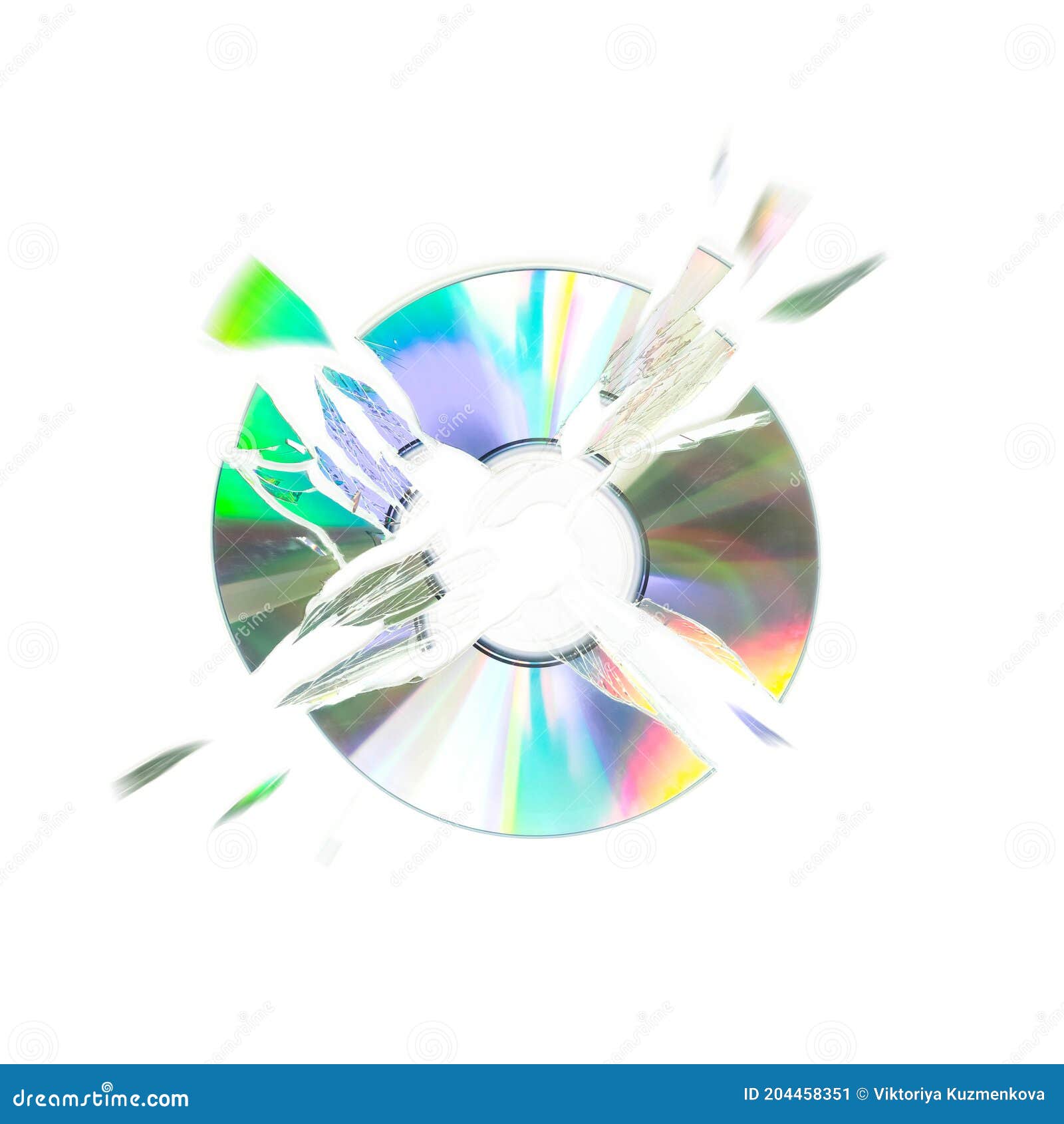 The CD Shatters into Pieces. Close Up Stock Image - Image of computer ...