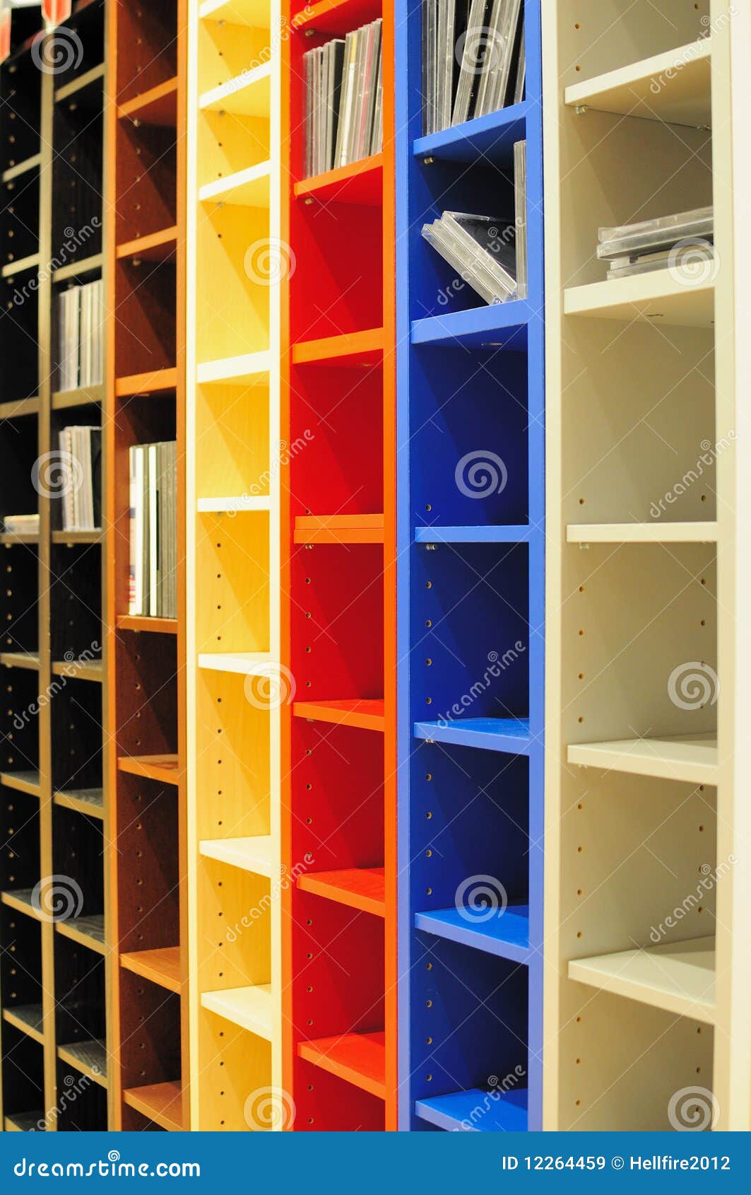 CD shelf stock image. Image of yellow, sale, colour, market - 12264459