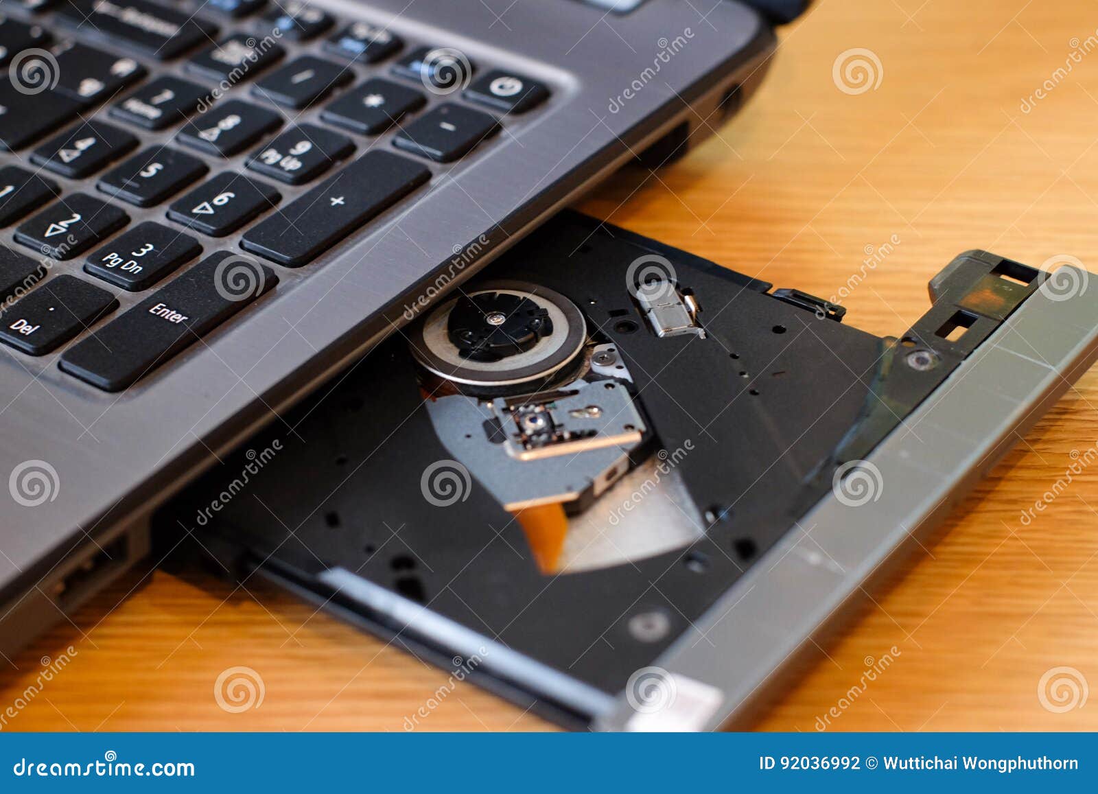 CD Tray of Laptop or Computer Notebook Stock Photo - Image of drive ...