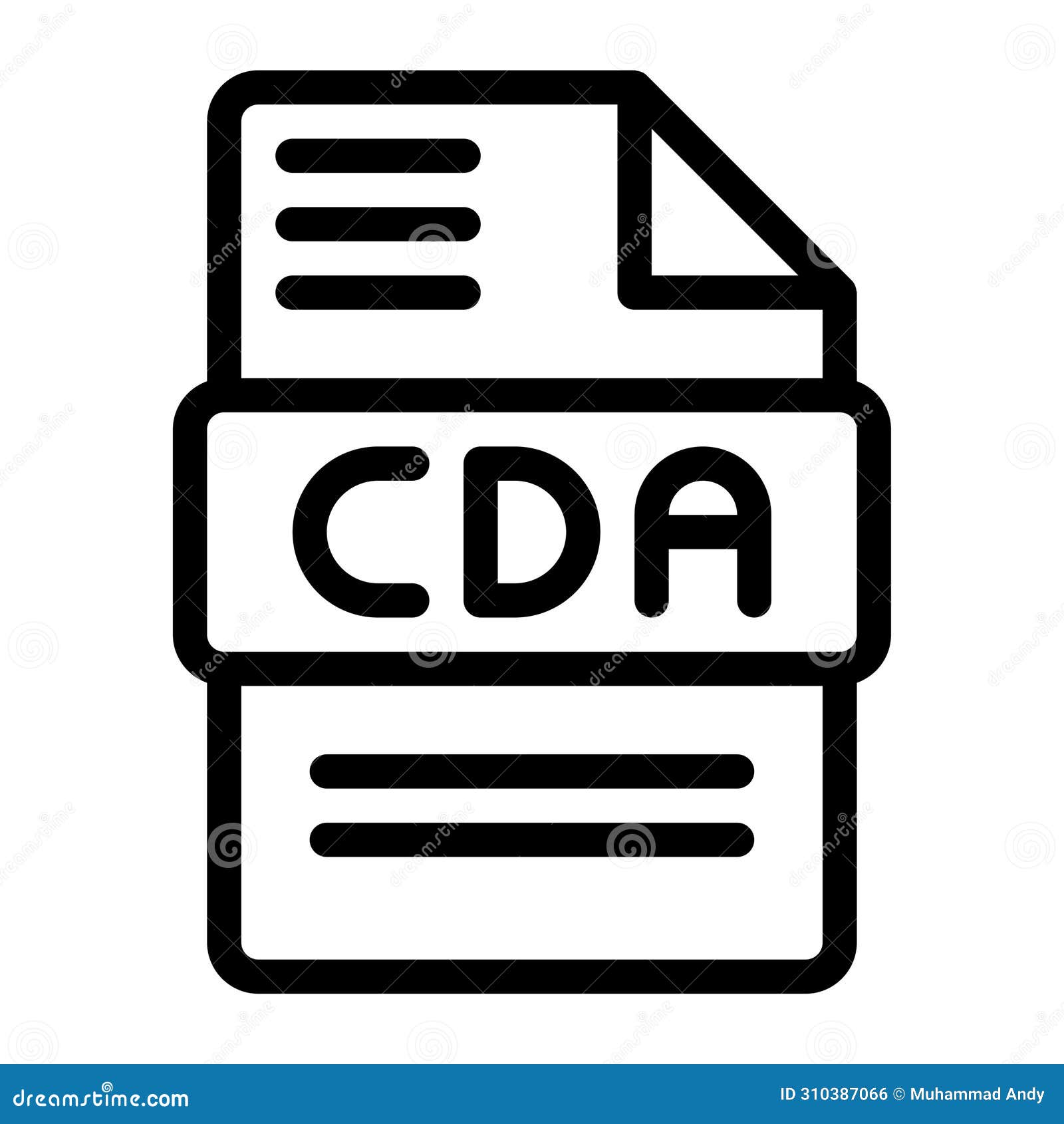 Cda File Type Icons. Audio Extension Icon Outline Design Stock Vector ...