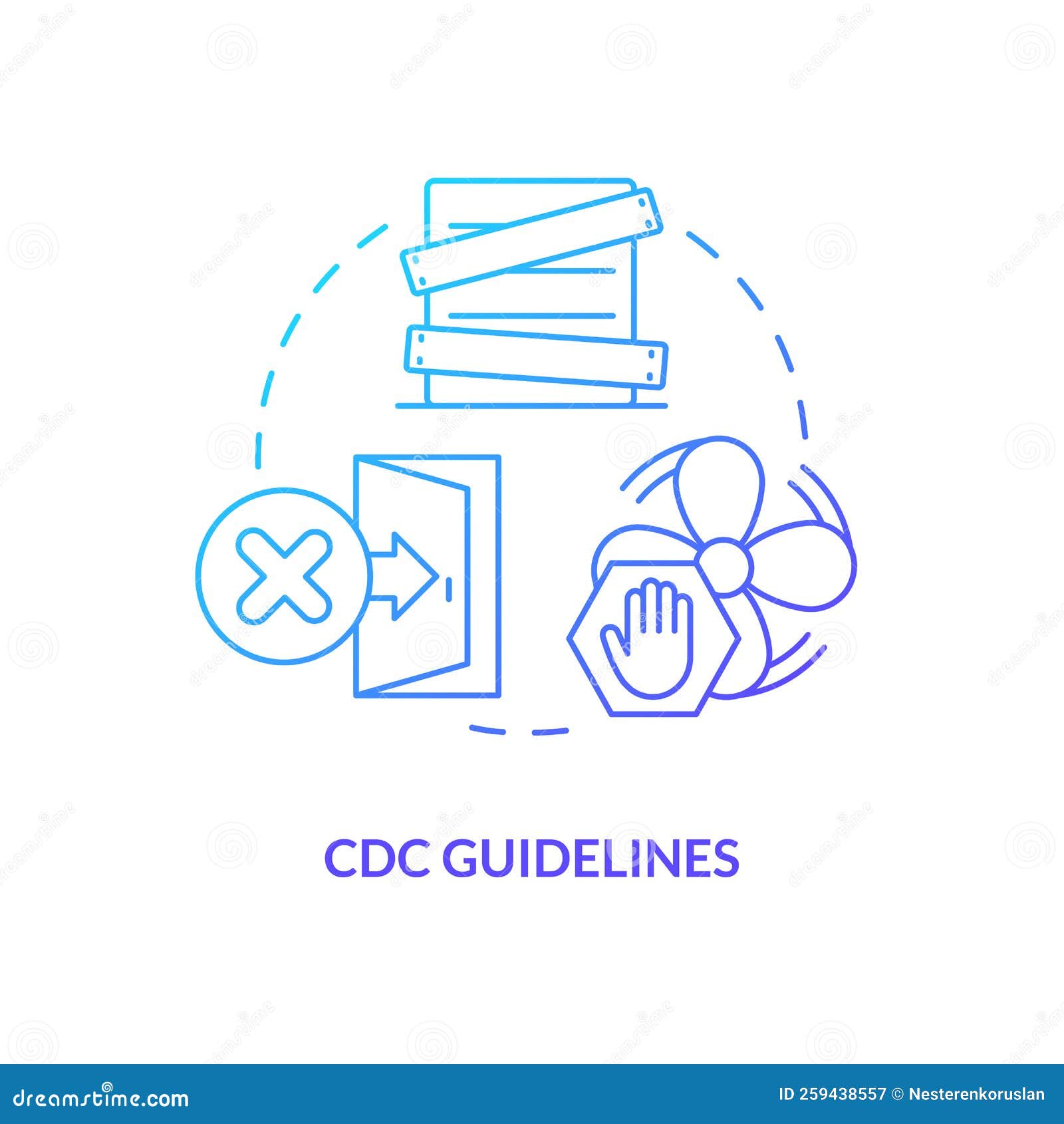 CDC Guidelines Blue Gradient Concept Icon Stock Vector - Illustration ...