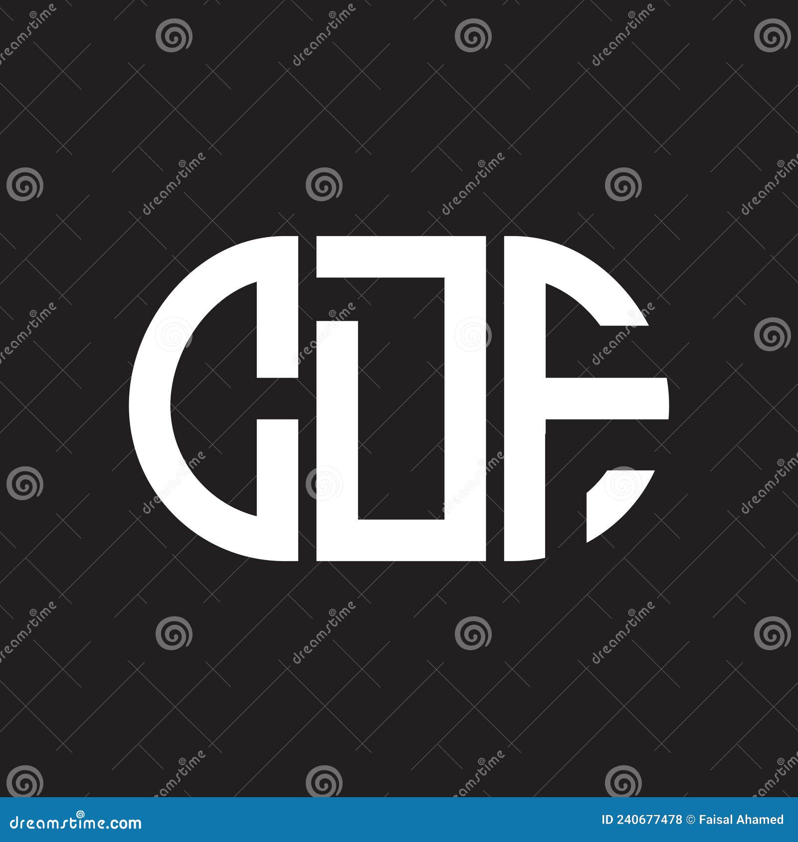 CDF Letter Logo Design on Black Background. CDF Creative Initials ...