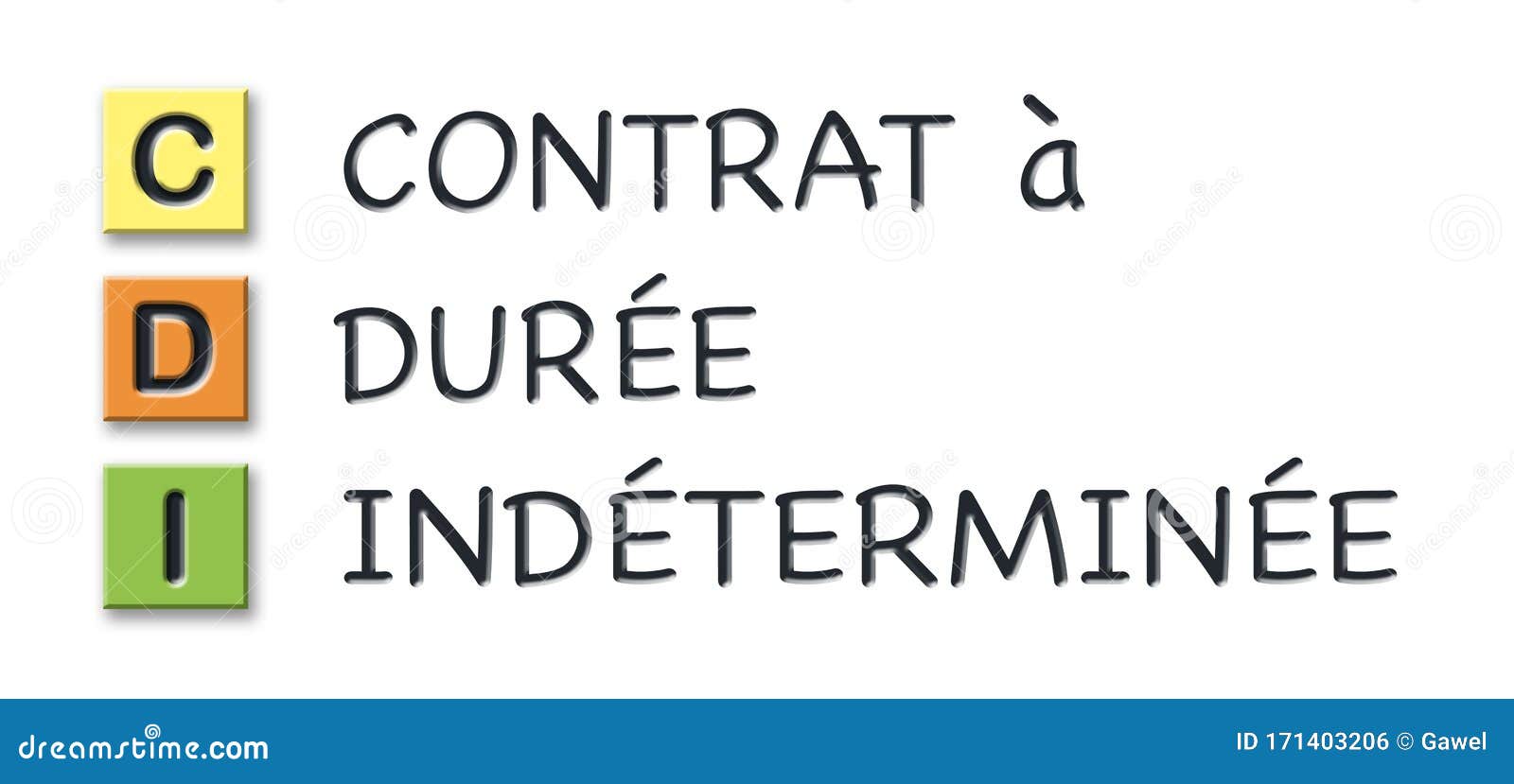 CDI Initials in Colored 3d Cubes with Meaning in French Language Stock ...
