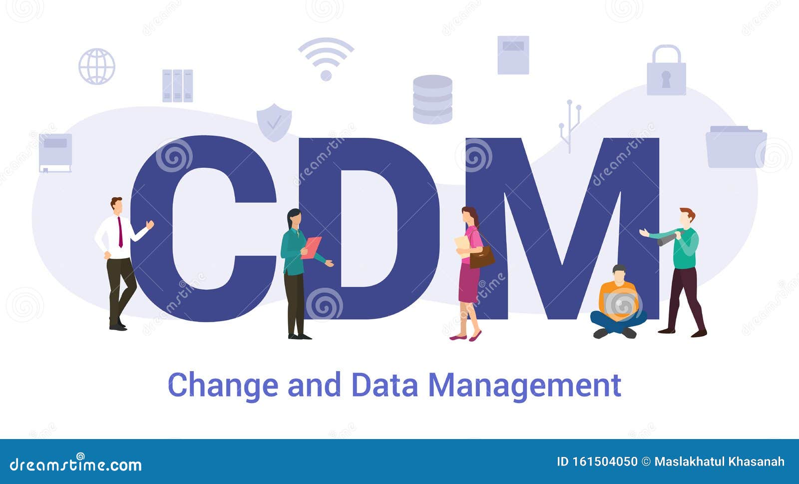 Cdm Change and Data Management Concept with Big Word or Text and Team ...