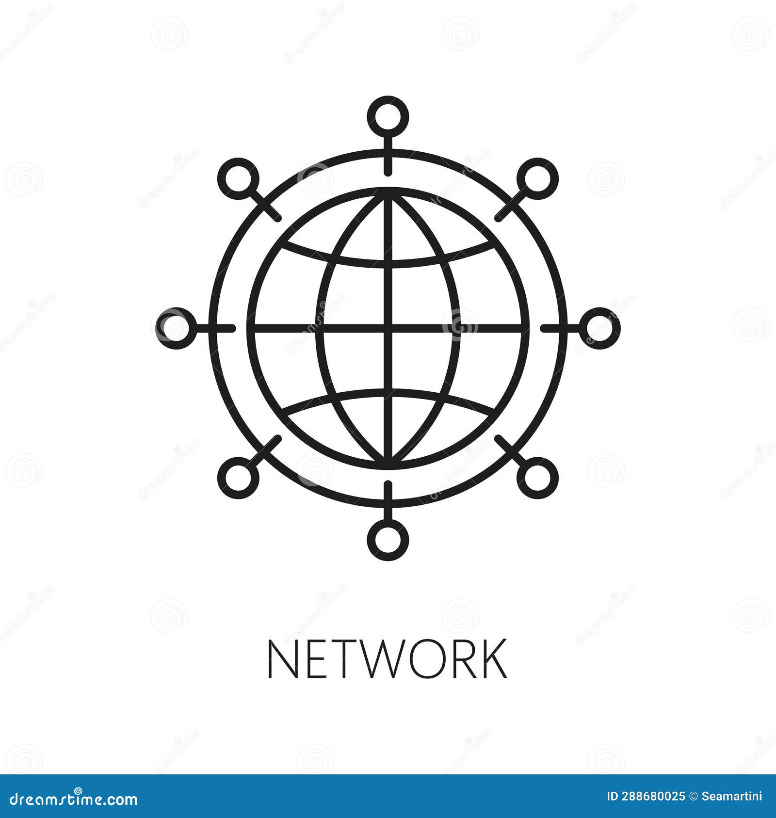 CDN, Content Delivery Network Outline Icon Stock Vector - Illustration ...
