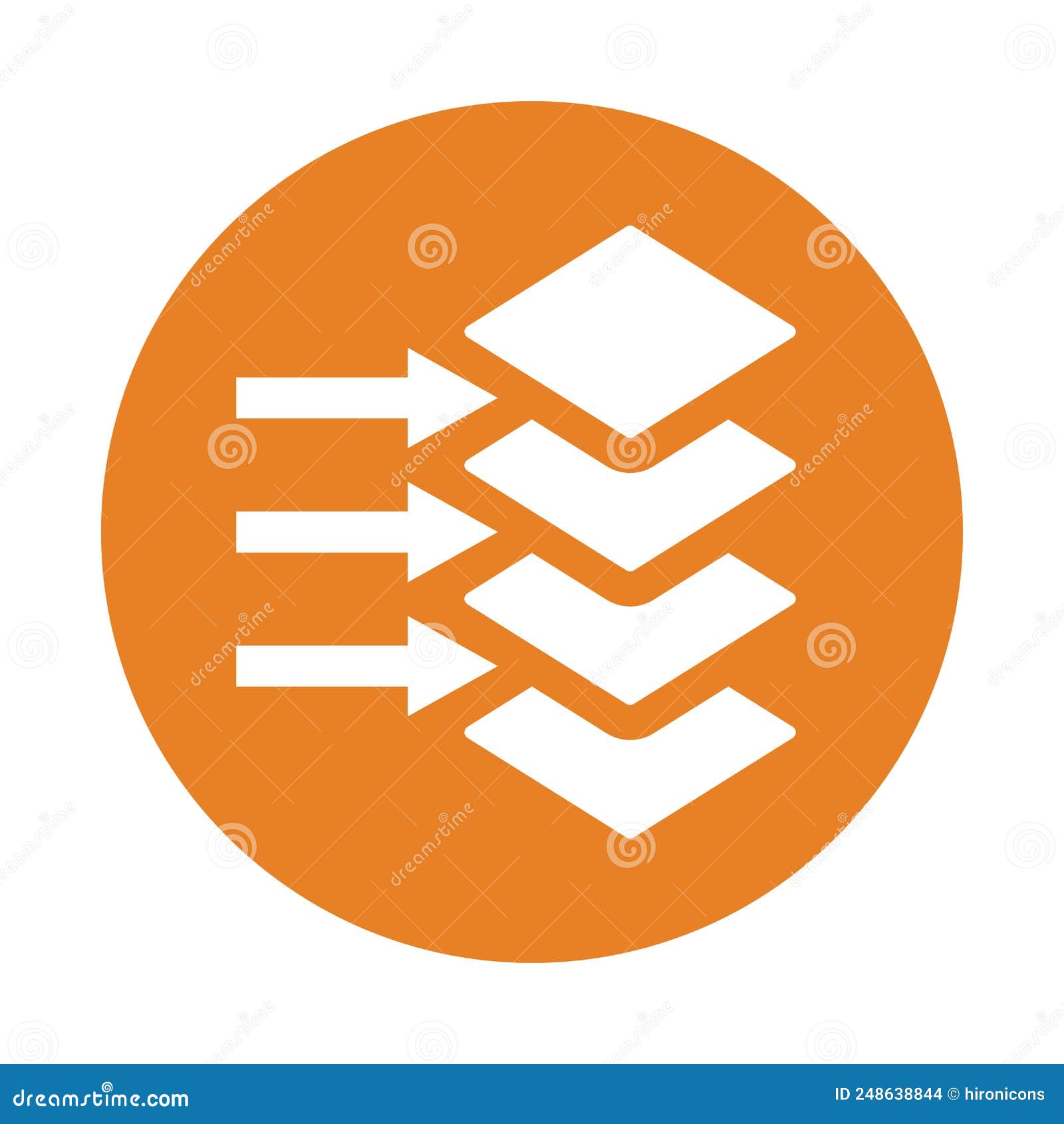 Cdn, Layers, Big Data Icon. Orange Color Vector EPS Stock Illustration ...