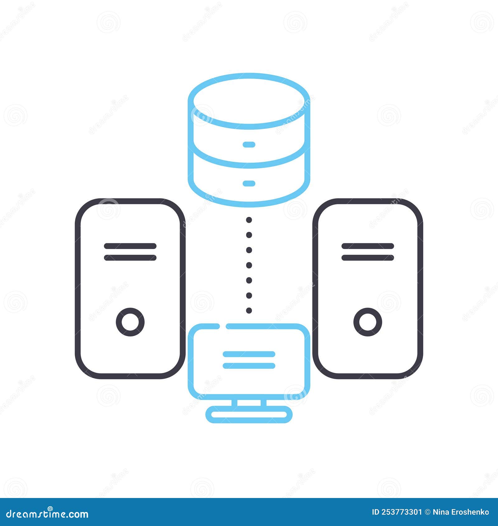 Cdn Line Icon, Outline Symbol, Vector Illustration, Concept Sign Stock ...