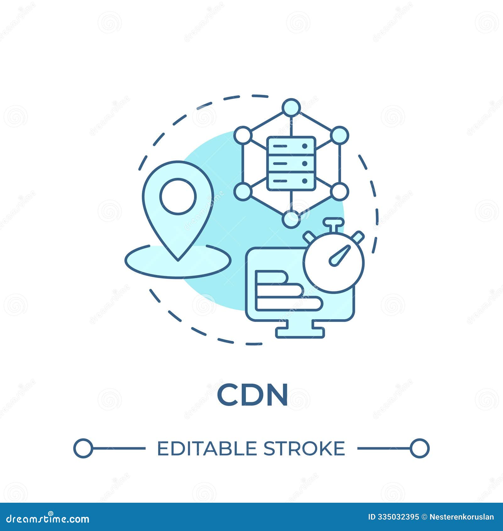 CDN soft blue concept icon stock illustration. Illustration of concept ...