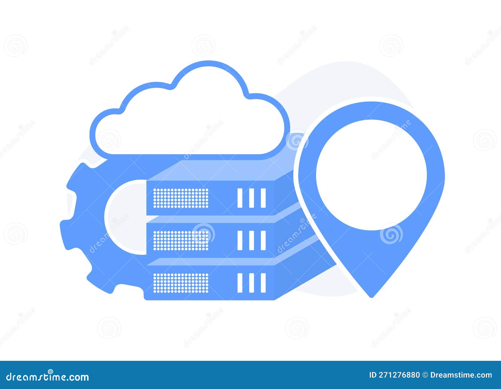 CDN Technology Vector Icon. VPN with Decentralized Data Centers for ...