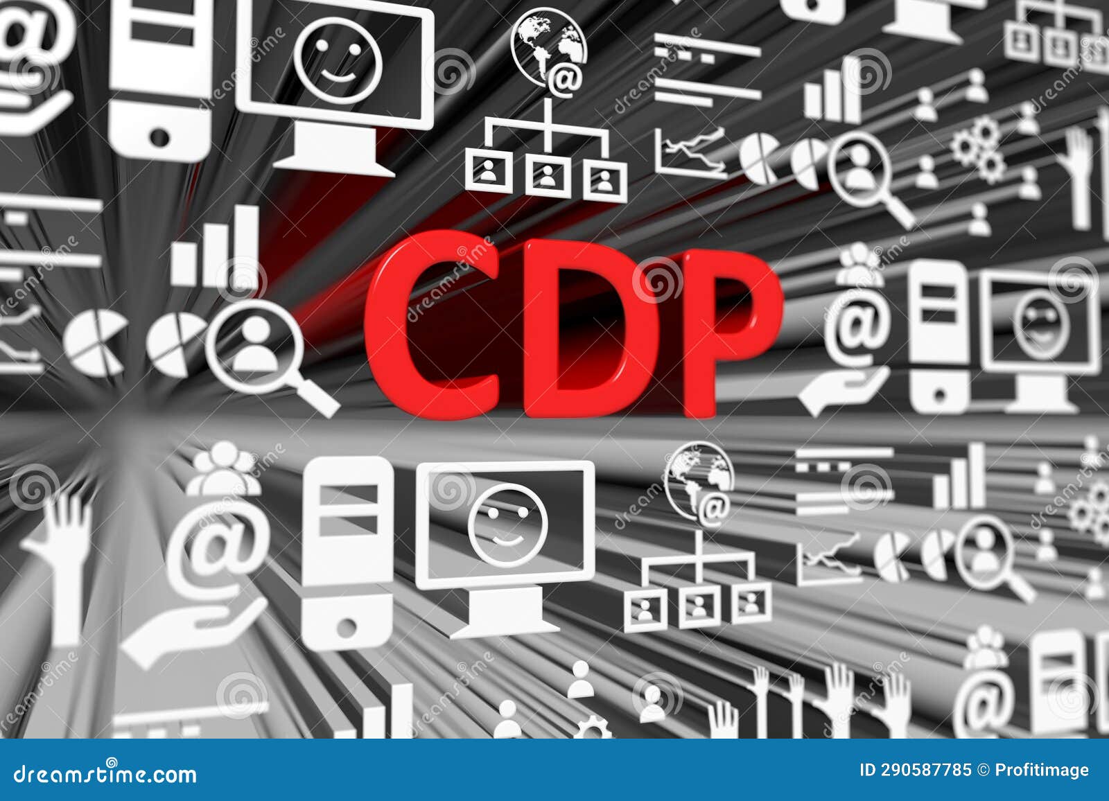 CDP Concept Blurred Background 3d Stock Illustration - Illustration of ...