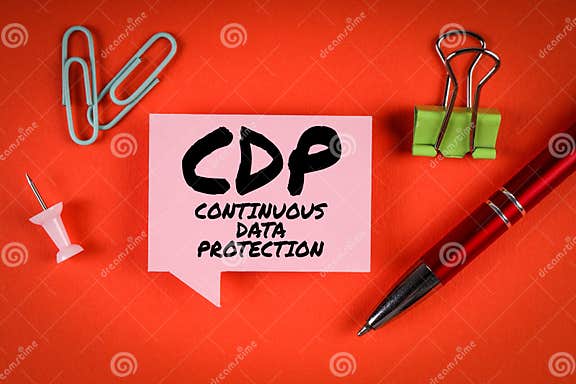 CDP Continuous Data Protection Concept. Speech Bubble on Orange ...