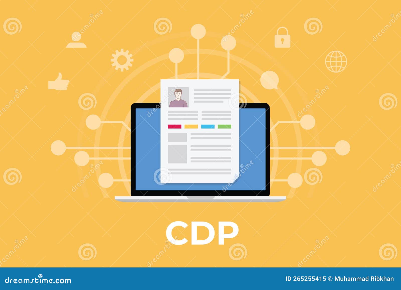 Cdp Customer Data Platform Concept with Laptop and Customer Data ...
