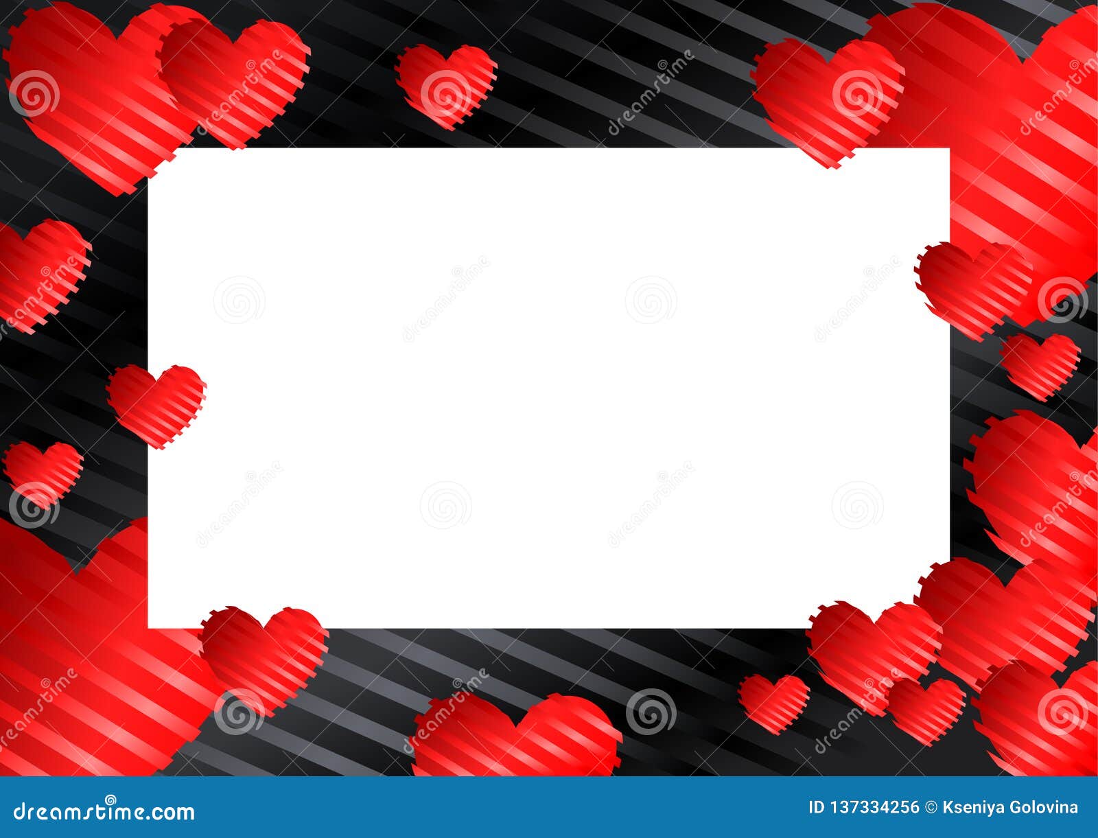 Frame, border with hearts stock vector. Illustration of glitter - 137334256
