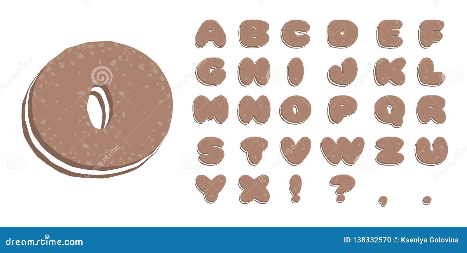 Biscuit Font with Souffle, Alphabet Letters Stock Vector - Illustration ...