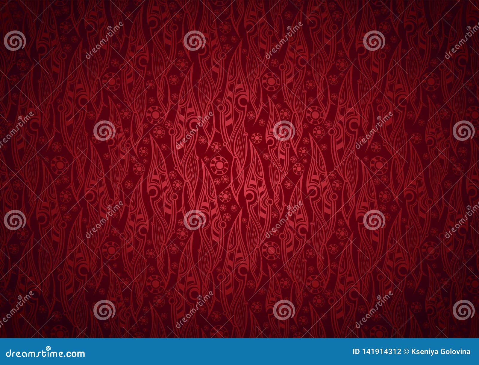 Vector Floral Background of Stylized Leaves Pattern in Royal, Damascus ...