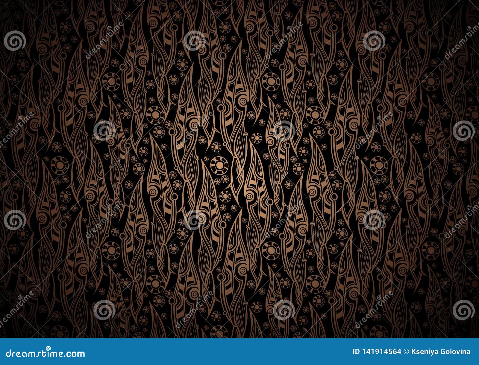 Vector Floral Background of Stylized Leaves Pattern in Royal, Damascus ...